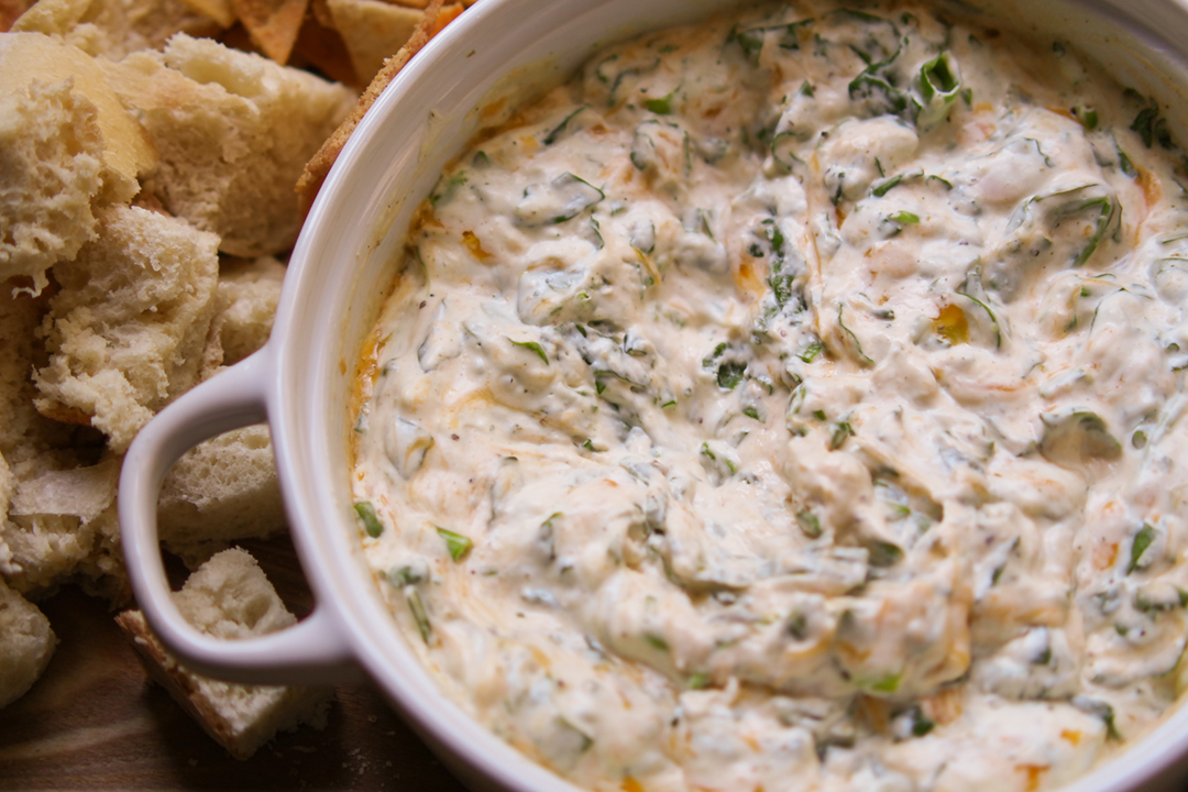 Hot Cheesy Spinach Dip - Candy Jar Chronicles