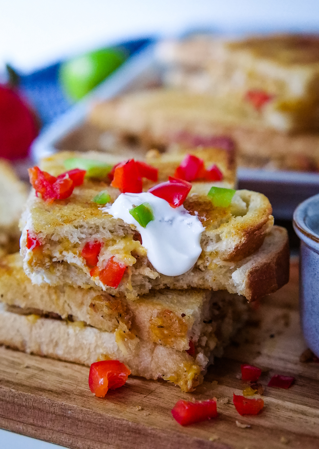 Baked Jerk Chicken Grilled Cheese Sandwiches - Candy Jar Chronicles
